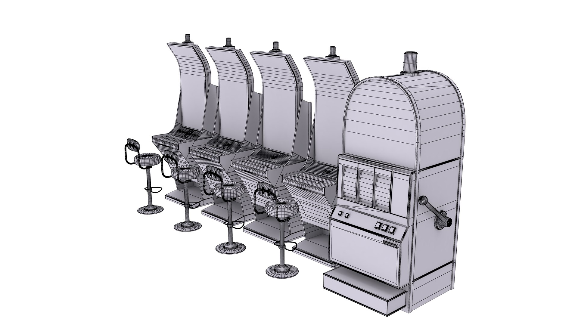 3D Slot Machine Row - TurboSquid 1911390