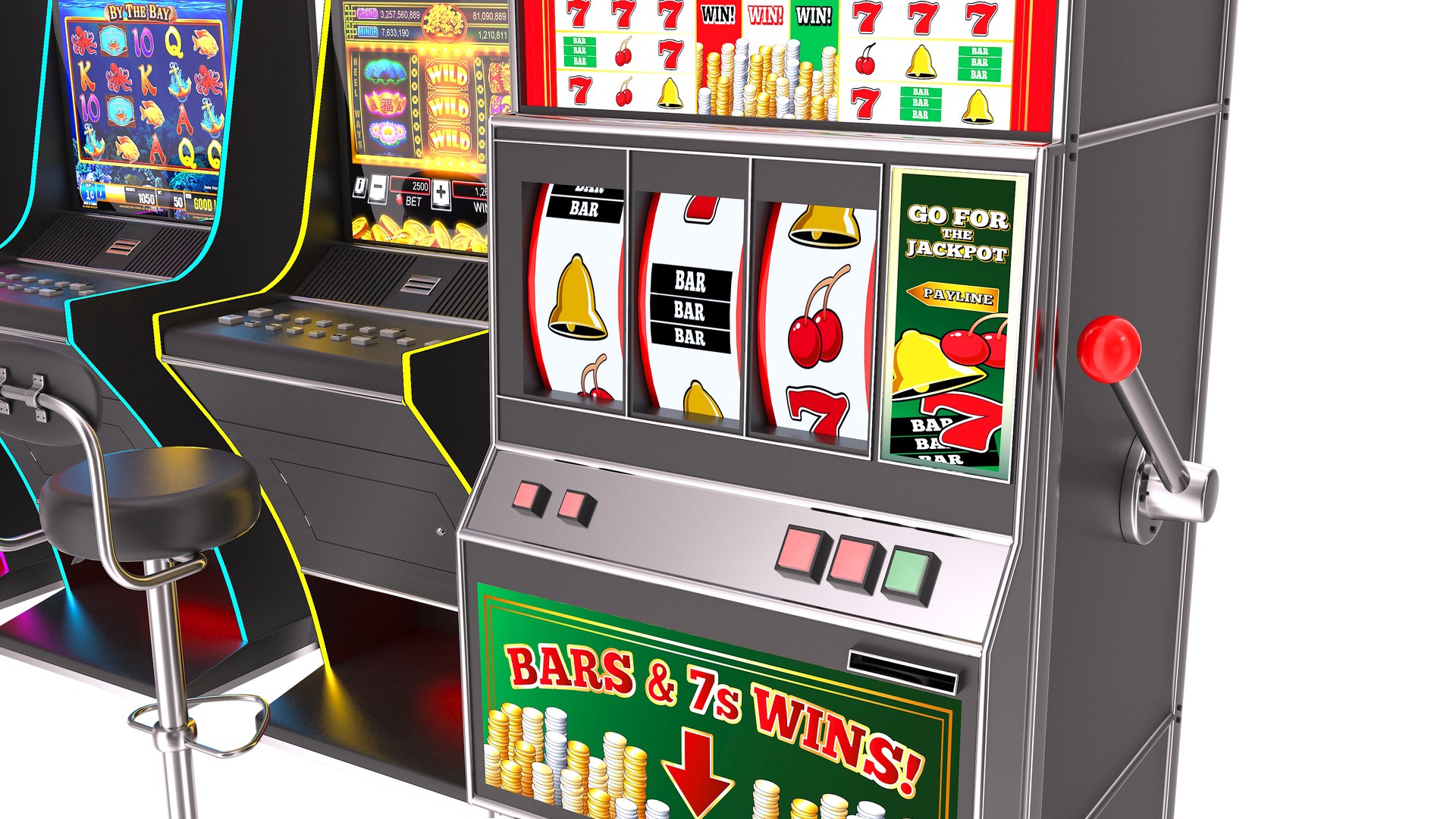 3D Slot Machine Row - TurboSquid 1911390
