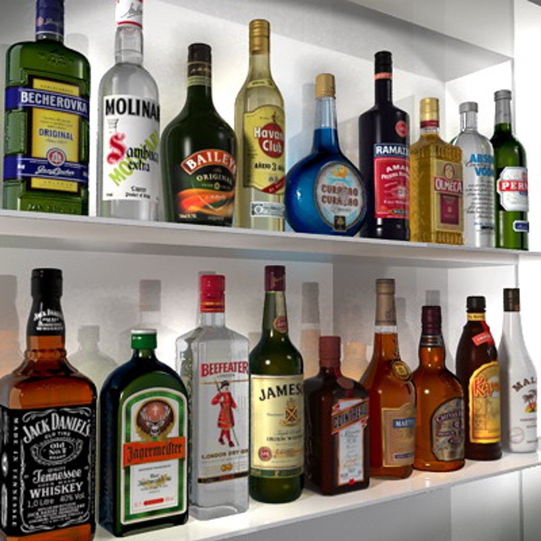 3d Bottles Beverages