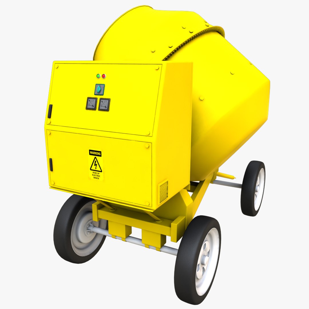 3d Realistic Cement Mixer Model