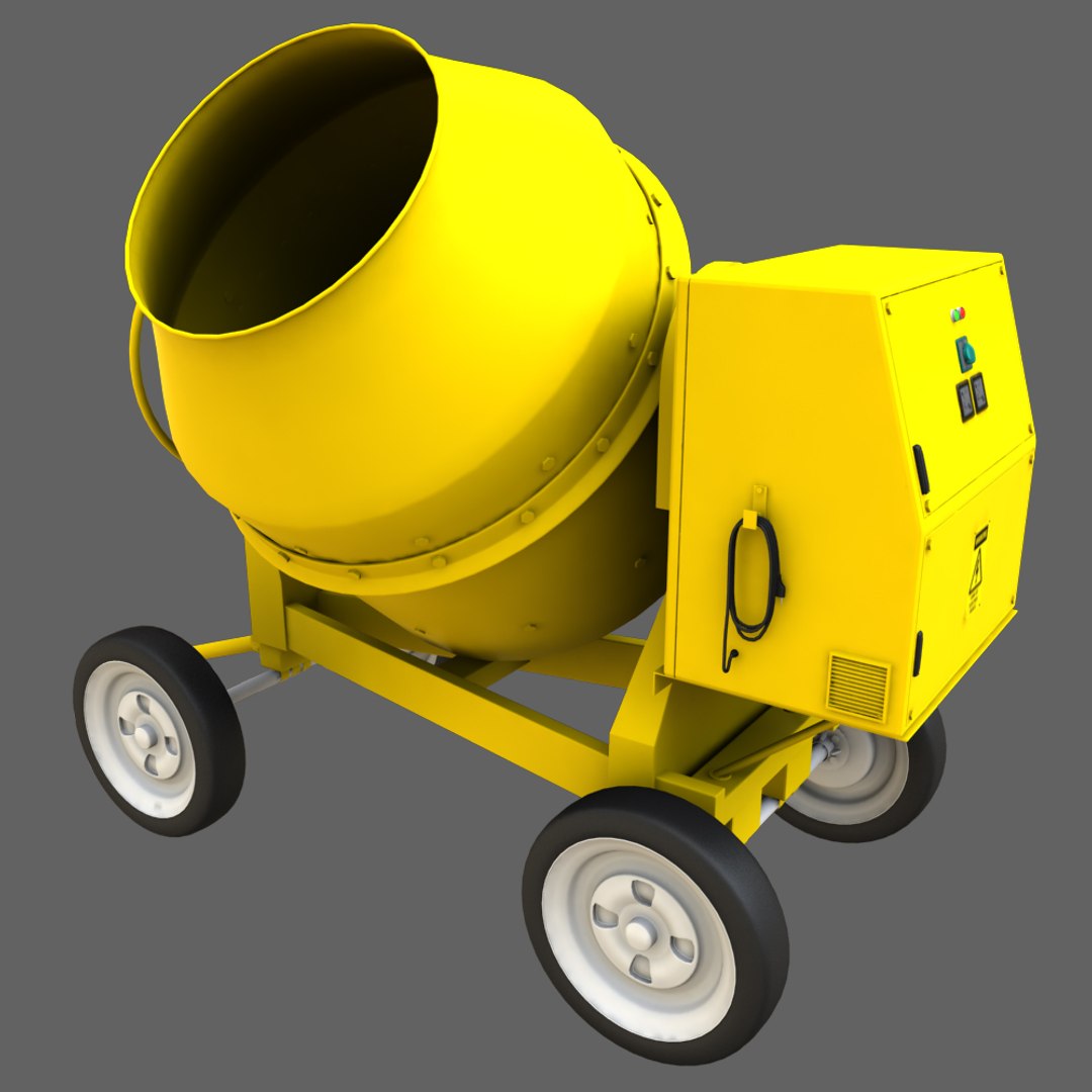 3d Realistic Cement Mixer Model