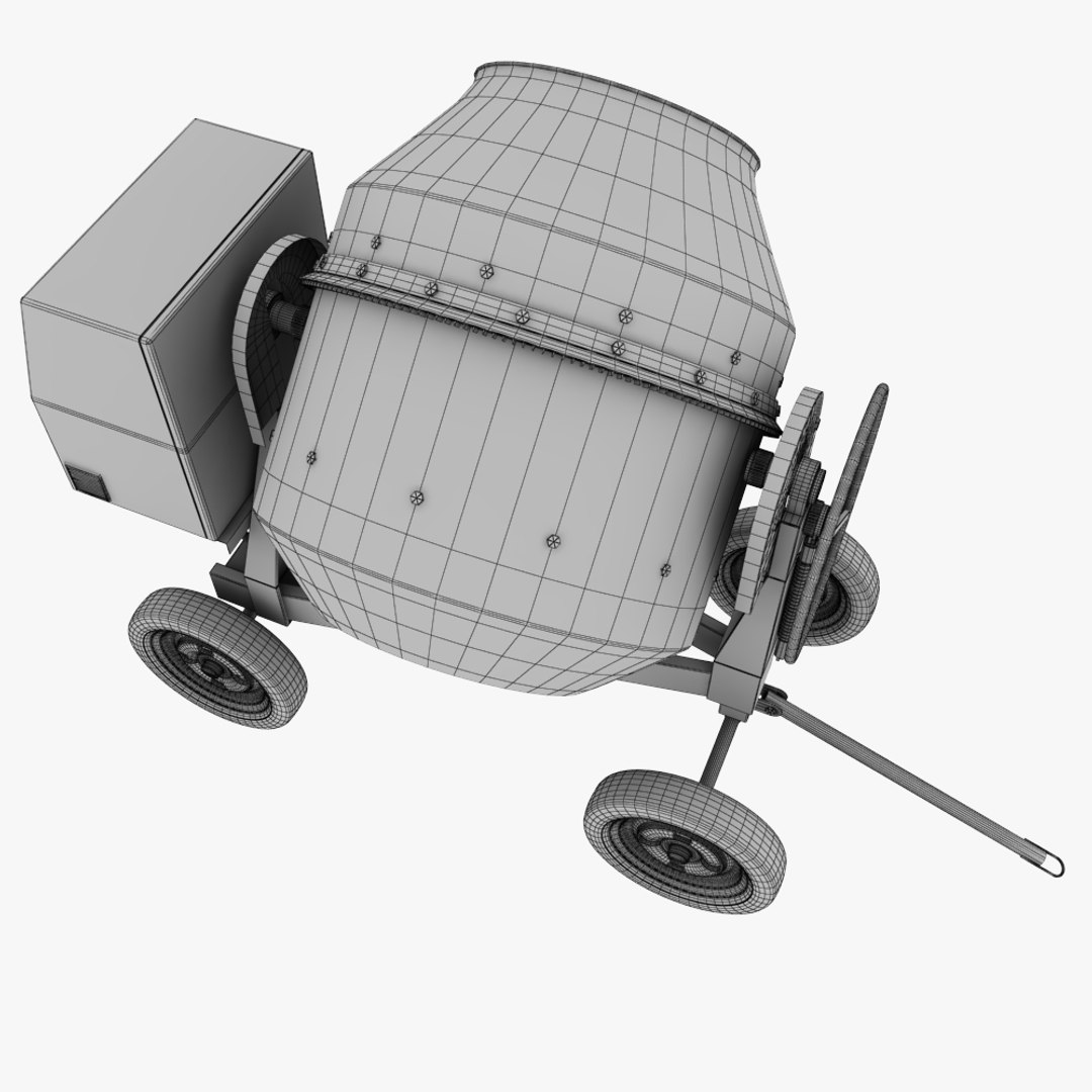 3d Realistic Cement Mixer Model