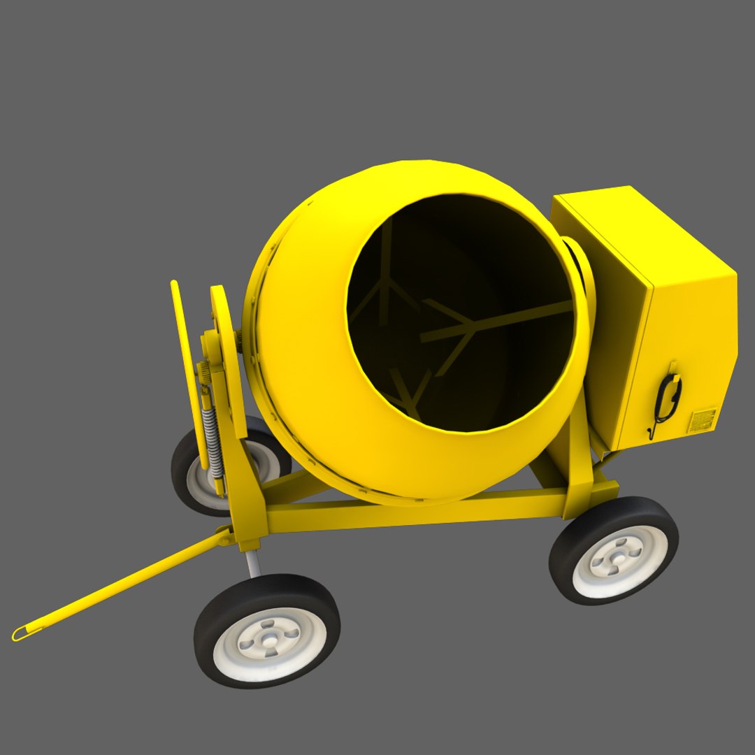 3d Realistic Cement Mixer Model