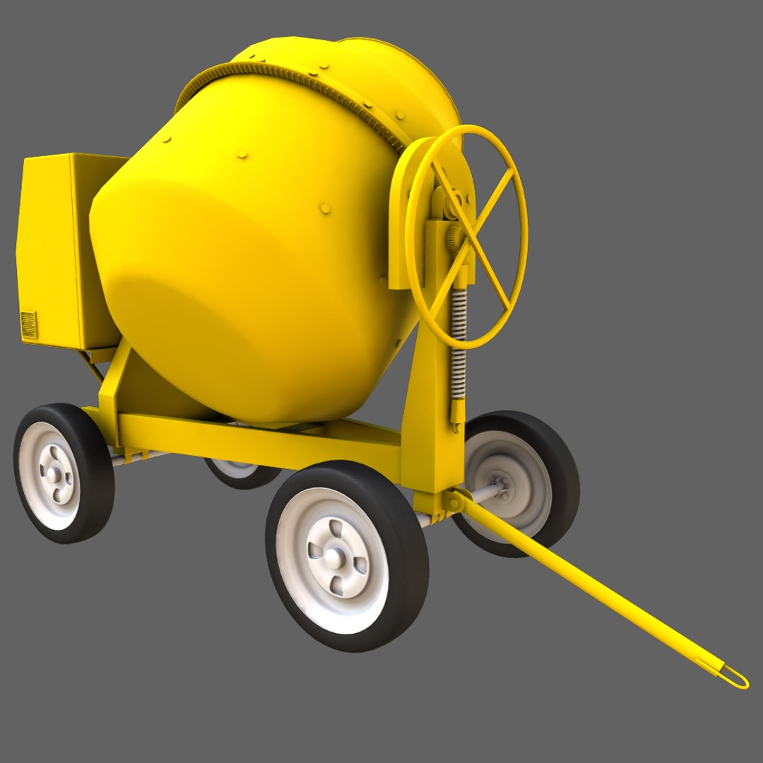 3d Realistic Cement Mixer Model