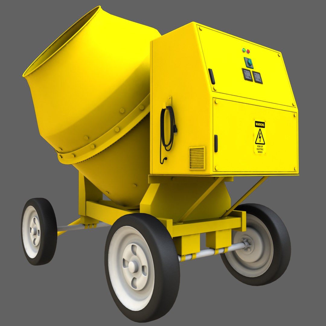 3d Realistic Cement Mixer Model