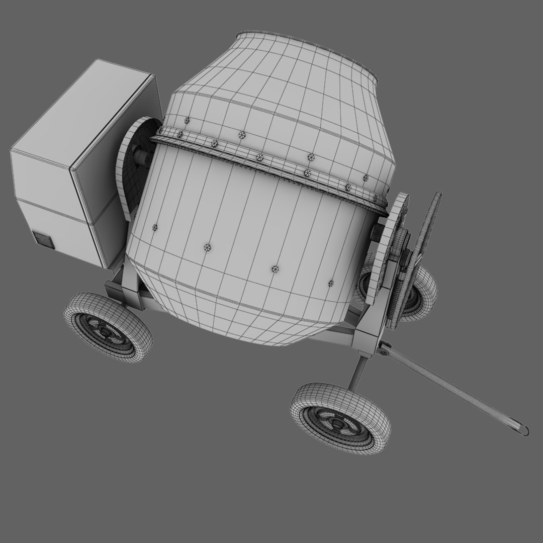 3d realistic cement mixer model