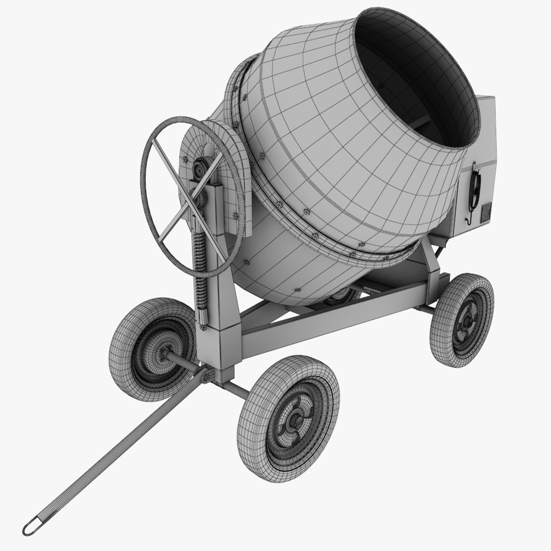 3d Realistic Cement Mixer Model