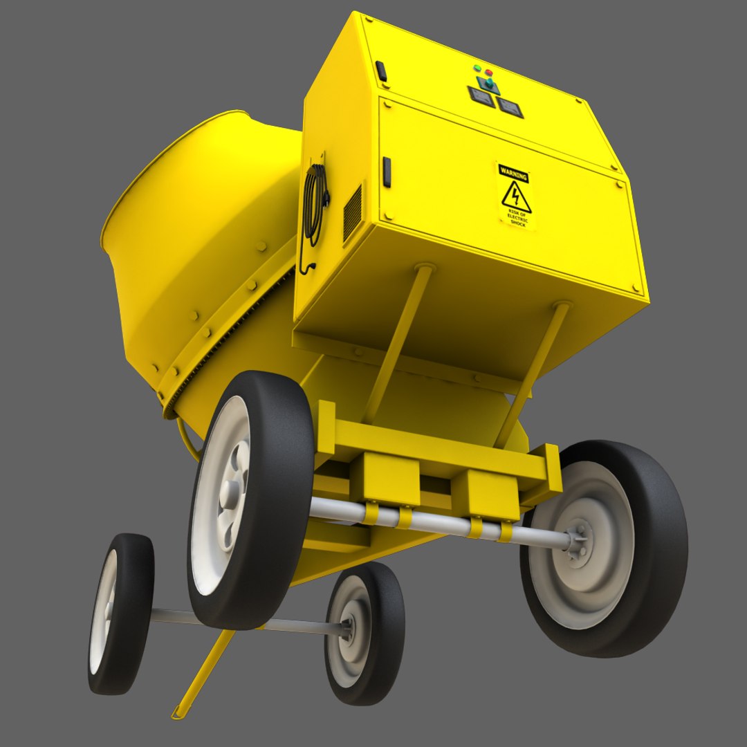 3d Realistic Cement Mixer Model