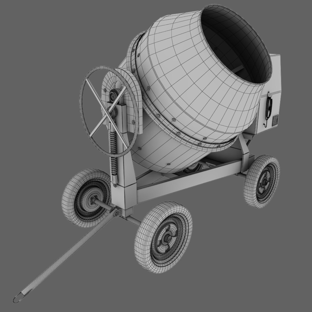 3d Realistic Cement Mixer Model