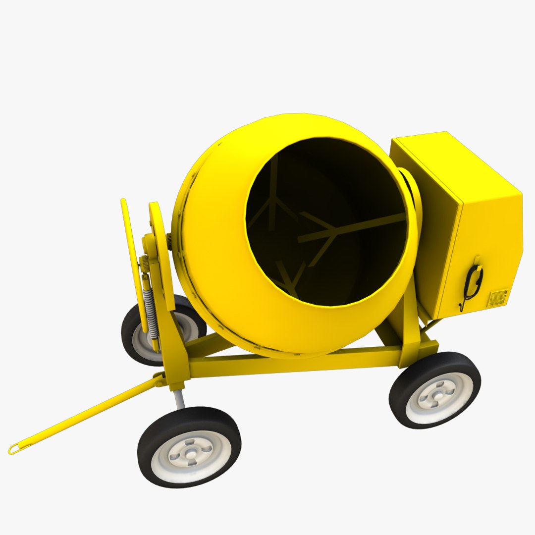 3d Realistic Cement Mixer Model