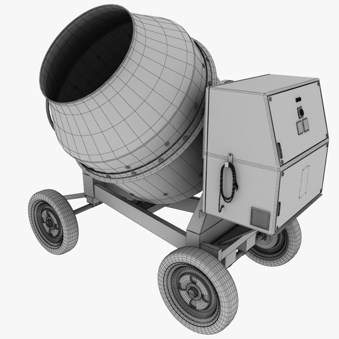 3d Realistic Cement Mixer Model