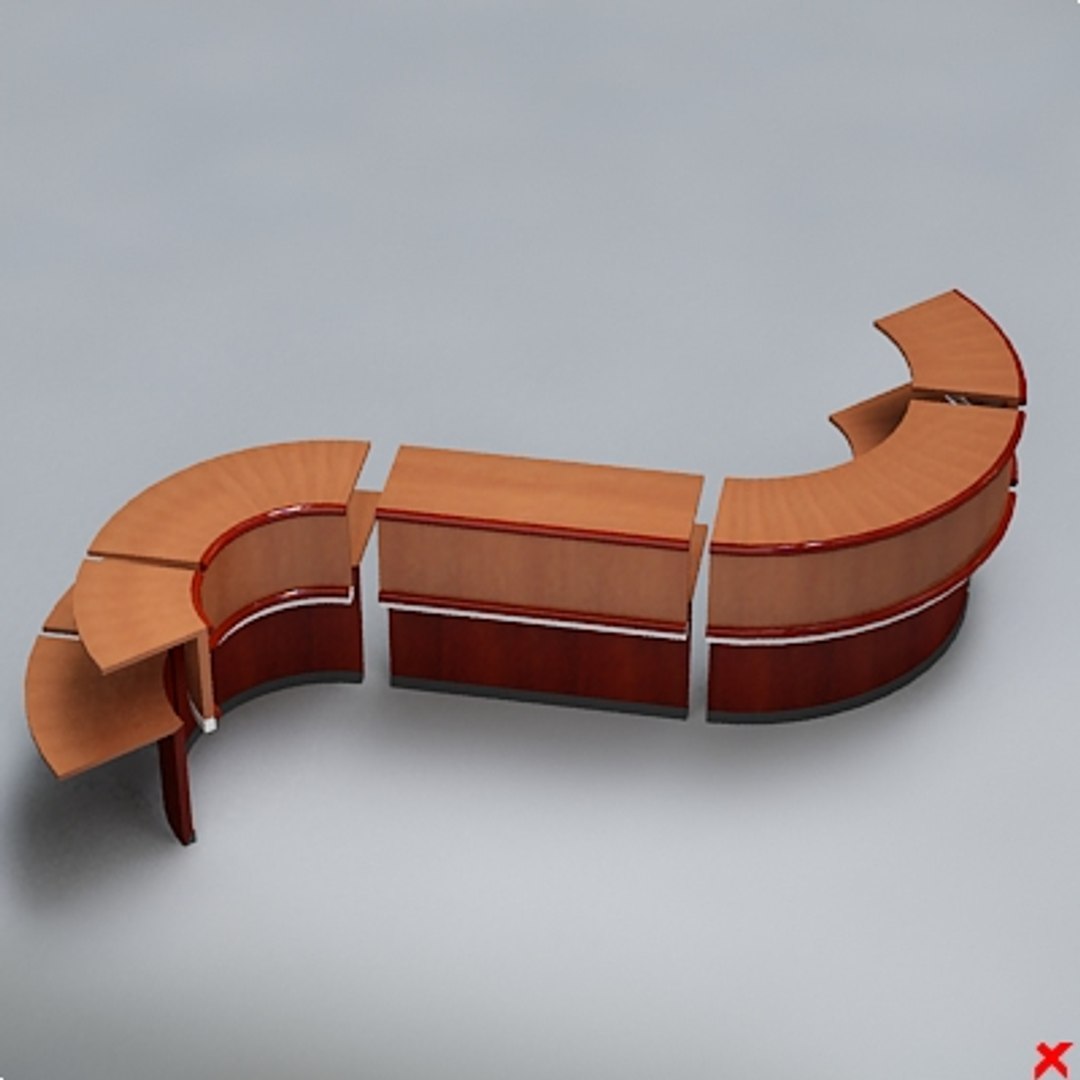 3d Counter Desk Model