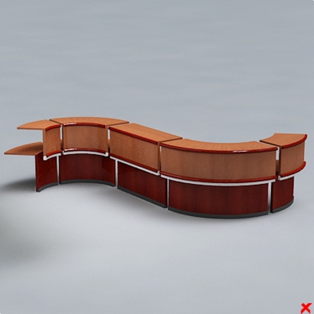 3d Counter Desk Model