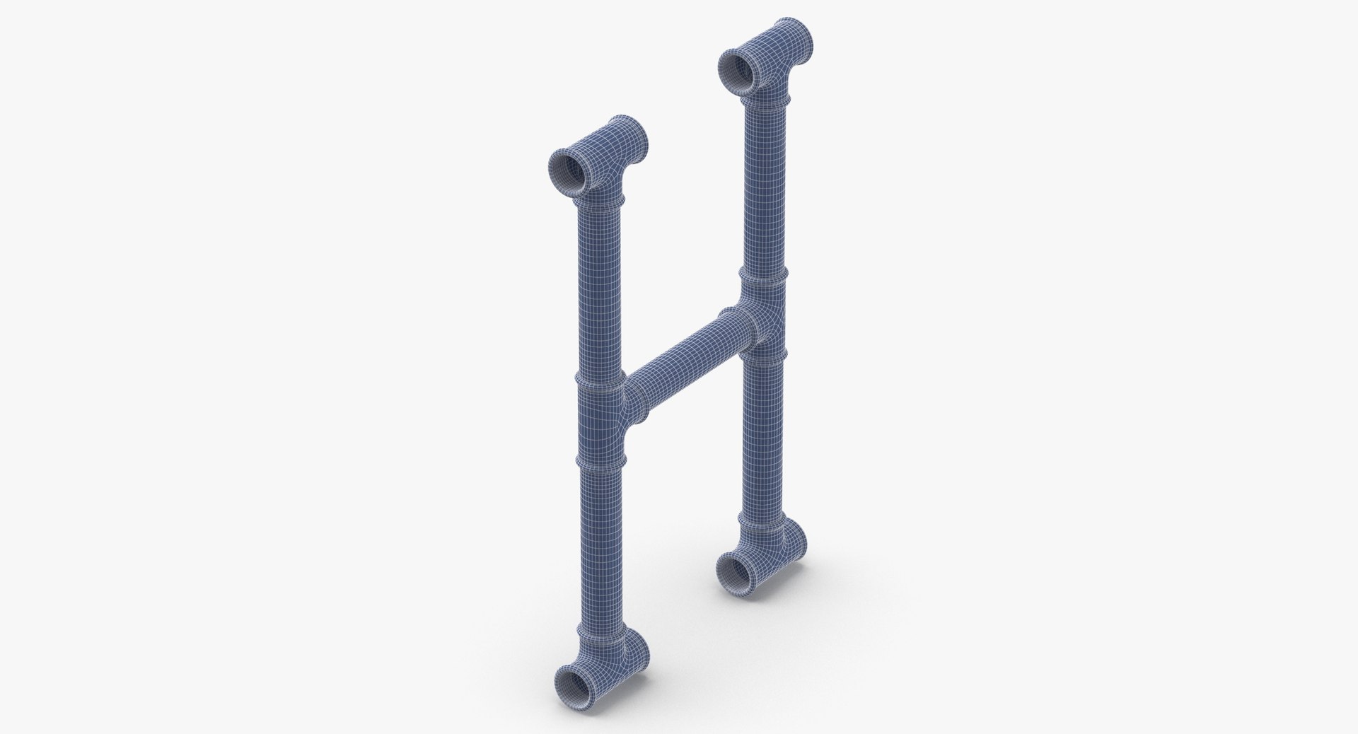 3D Galvanized Steel Pipe Letter Model - TurboSquid 1436526