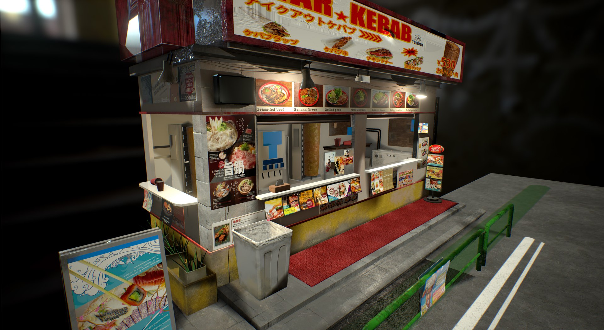 3D Japanese Kebab Stand - TurboSquid 1251260