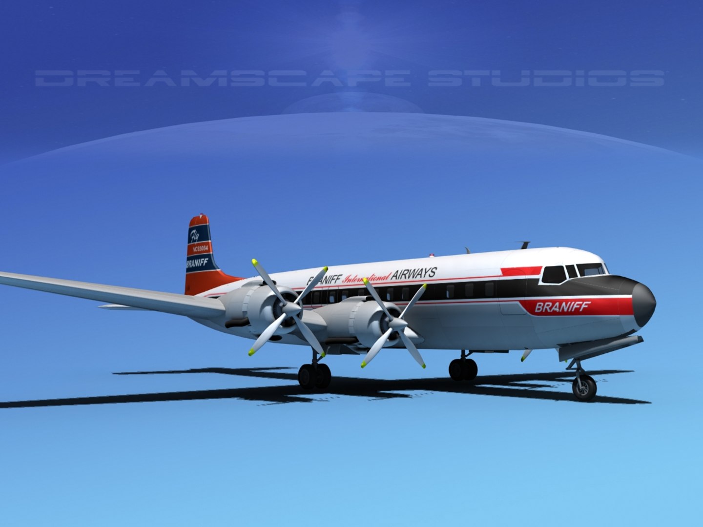 3d douglas dc-7c dc-7 model