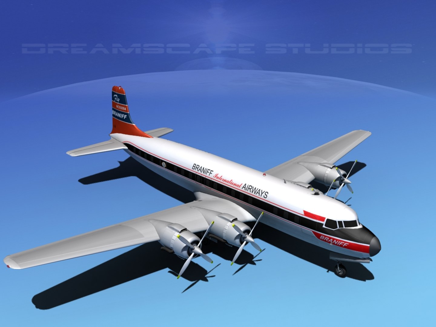 3d douglas dc-7c dc-7 model