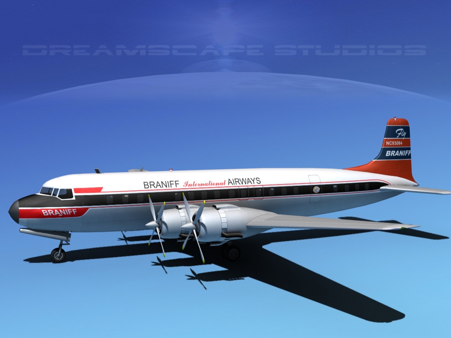 3d douglas dc-7c dc-7 model