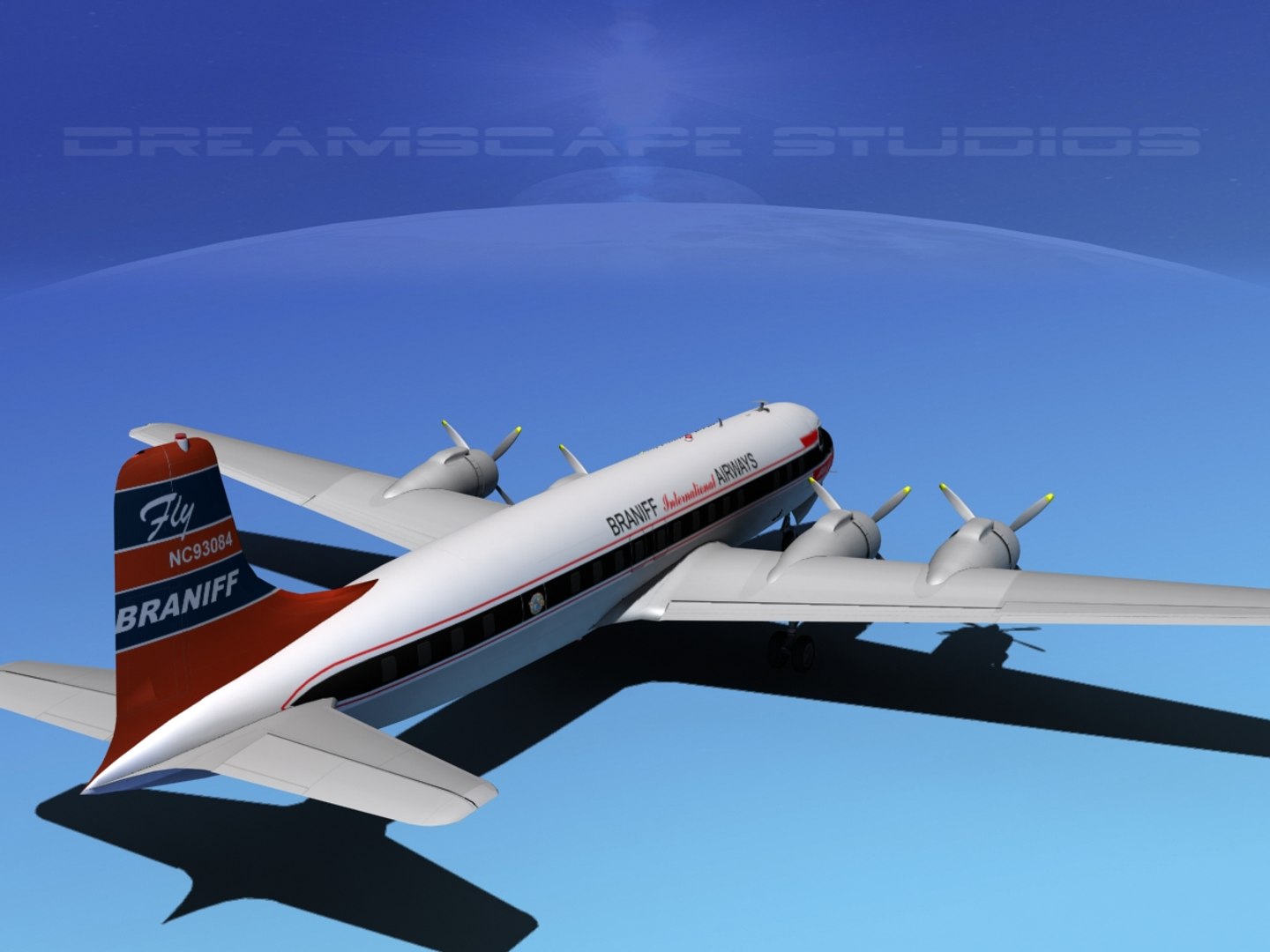 3d douglas dc-7c dc-7 model