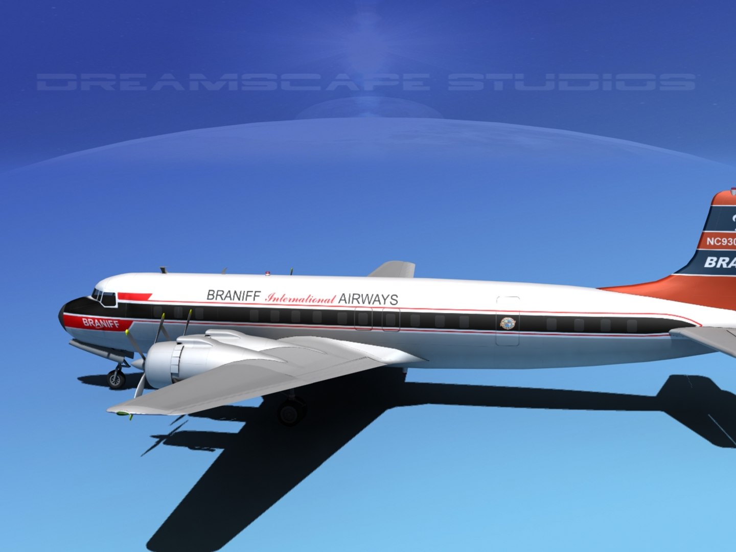 3d douglas dc-7c dc-7 model