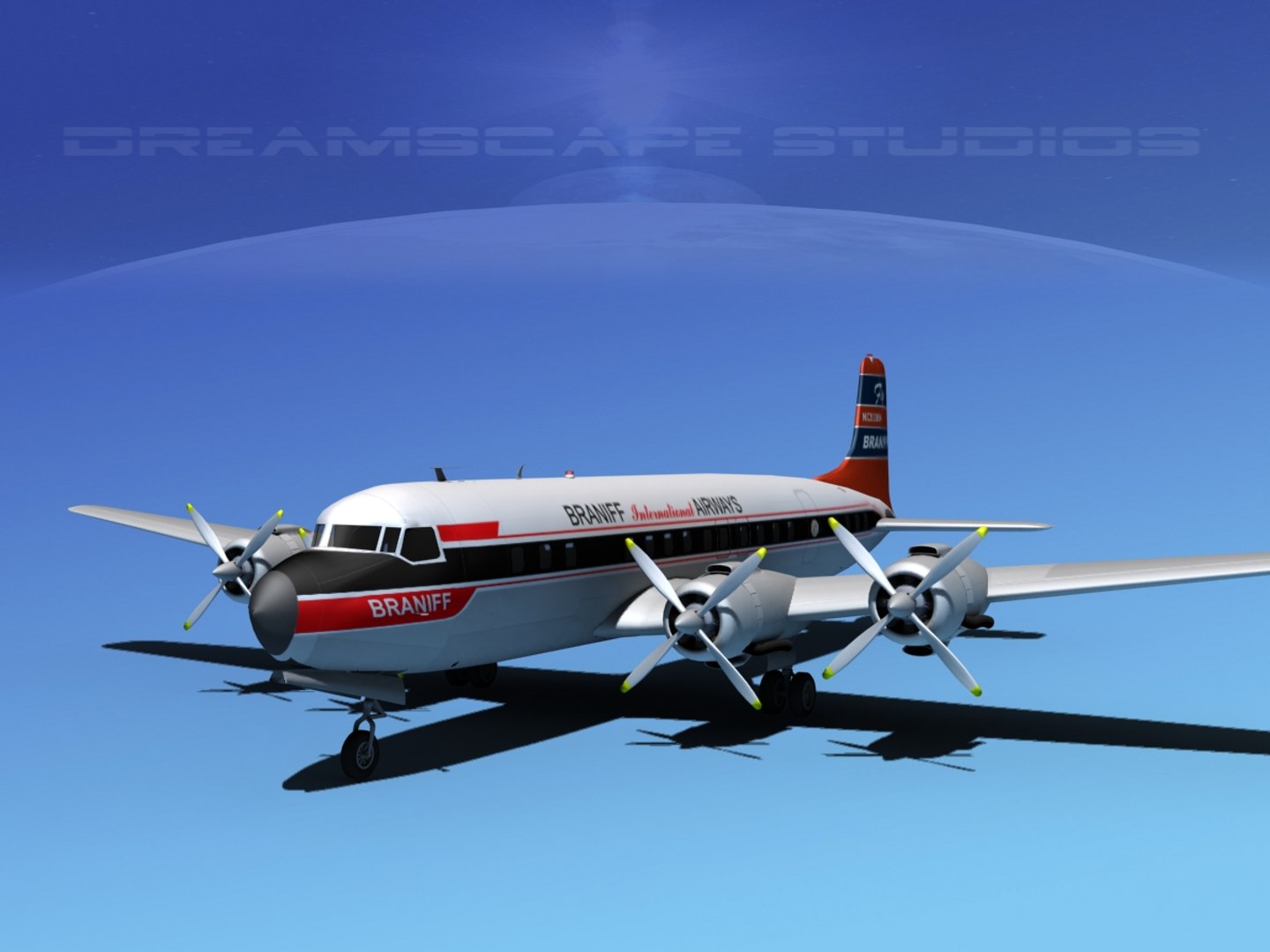 3d douglas dc-7c dc-7 model