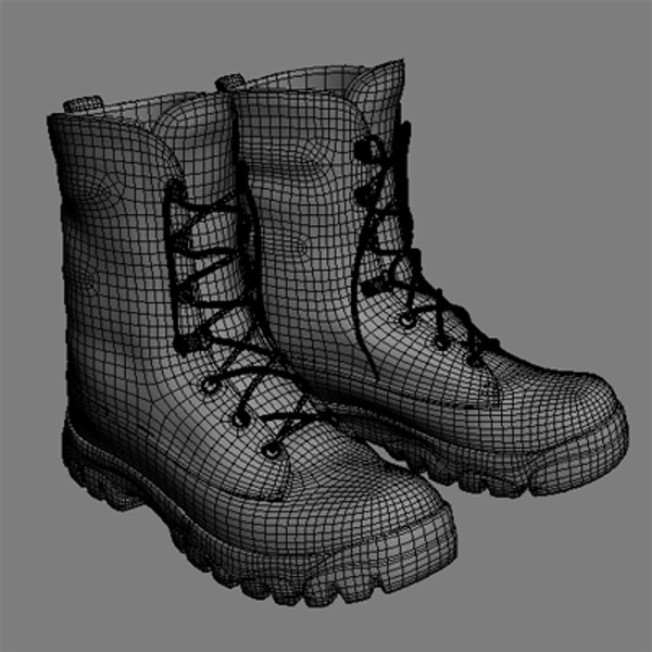 military boots shoe 3d model