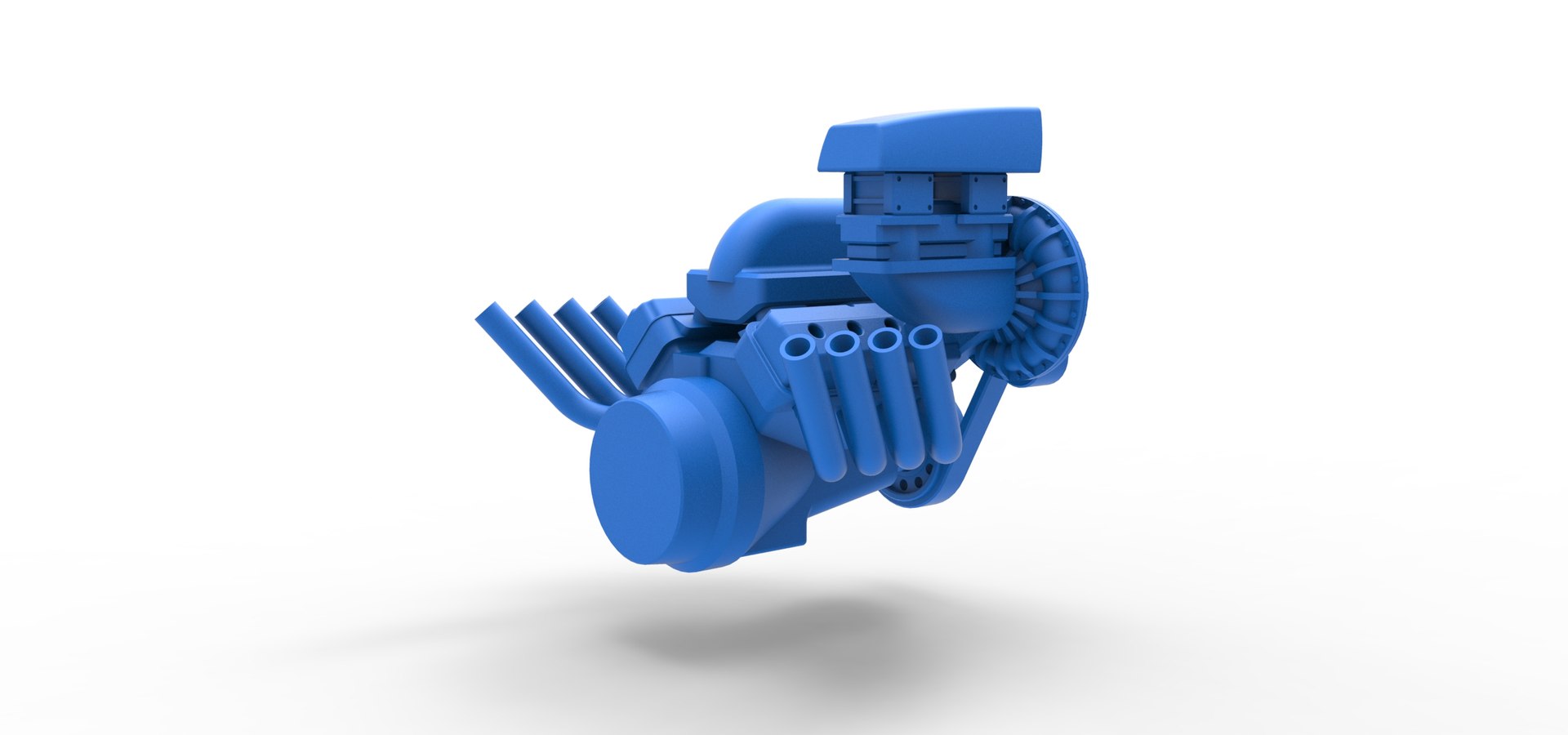 3D model Diecast engine V8 with Centrifugal blower Scale 1 to 25 ...
