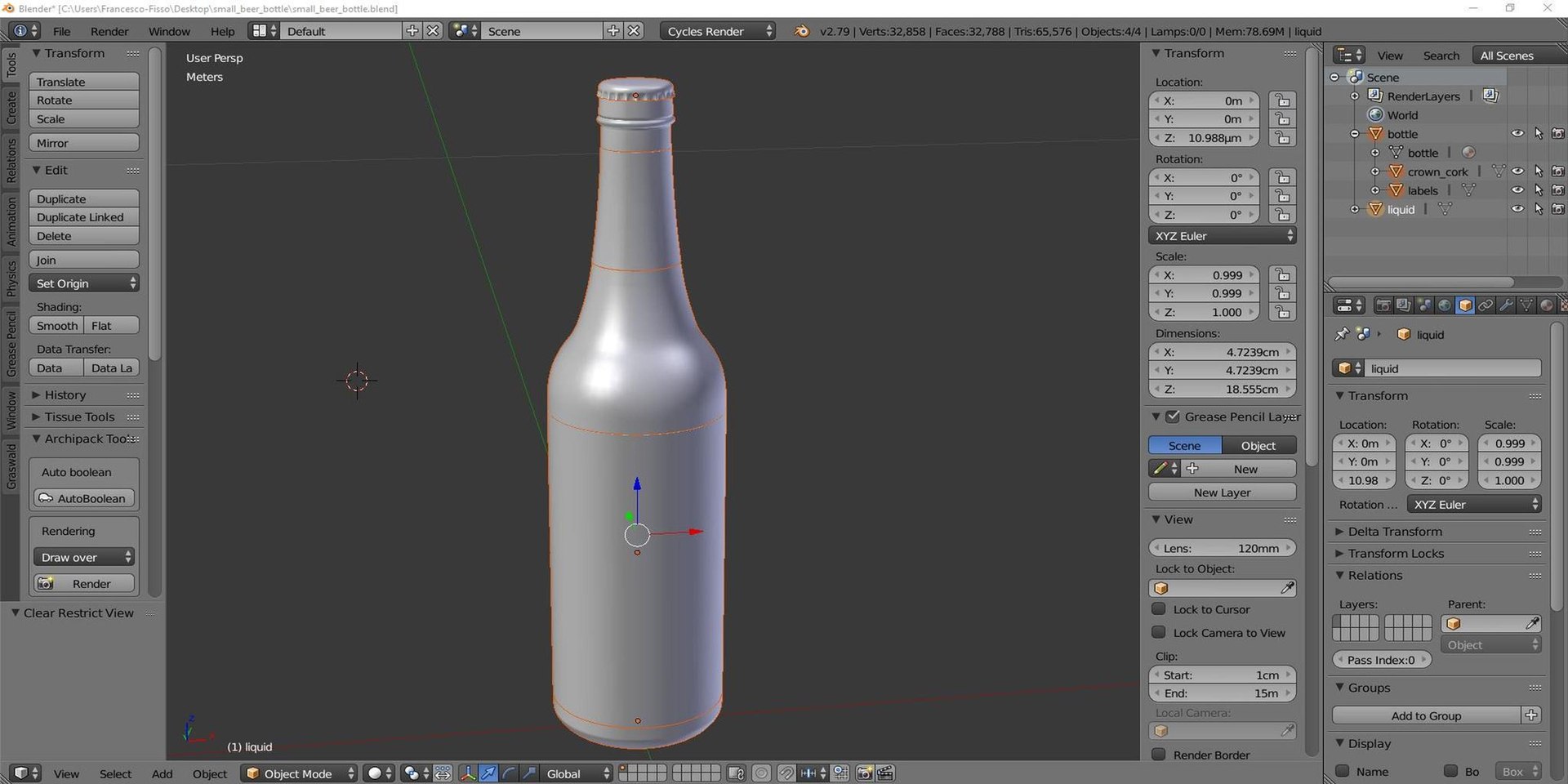 3D Small Beer Bottle Model - TurboSquid 1407720