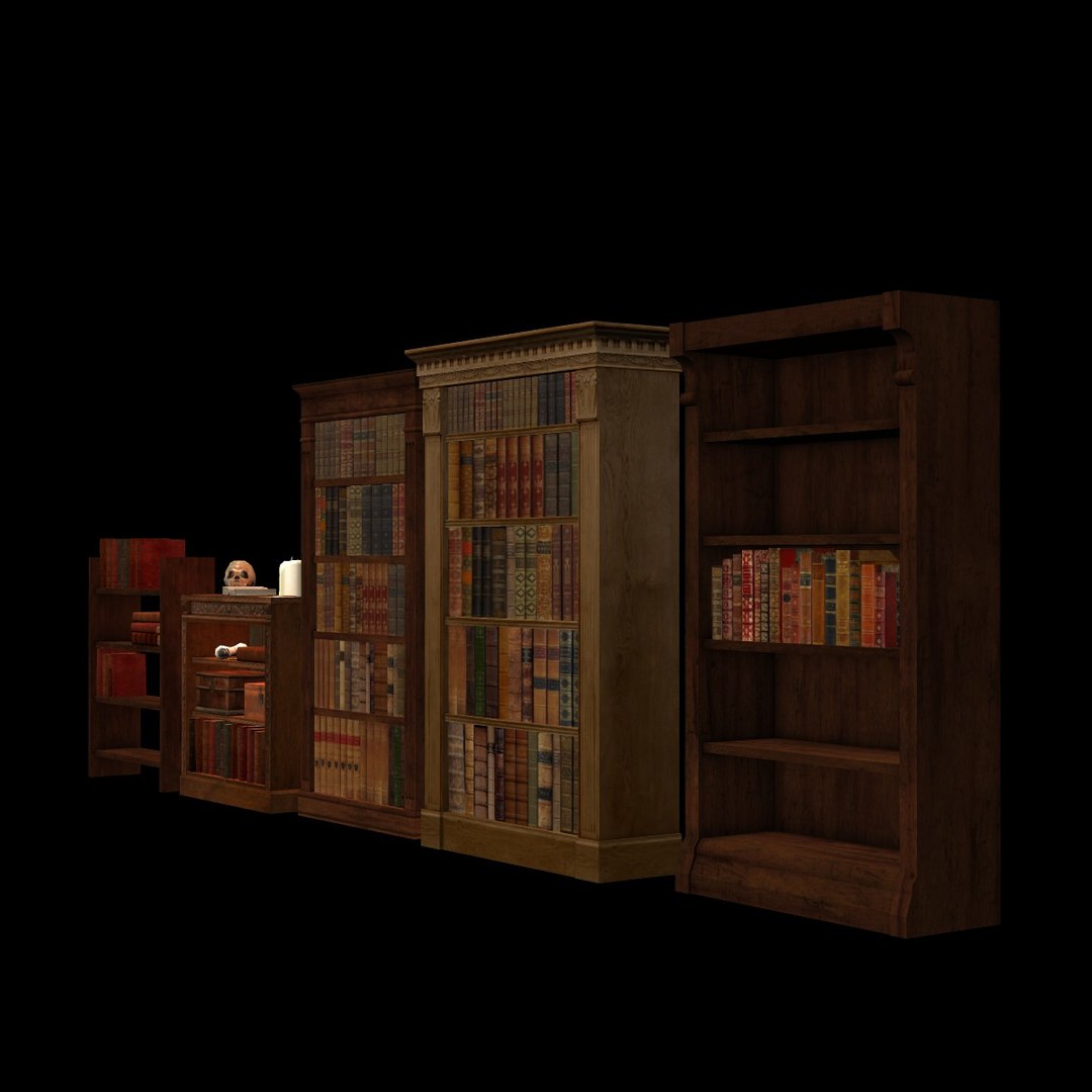 Huge Library Set 3d Model