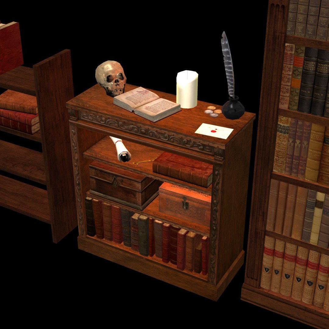 Huge Library Set 3d Model