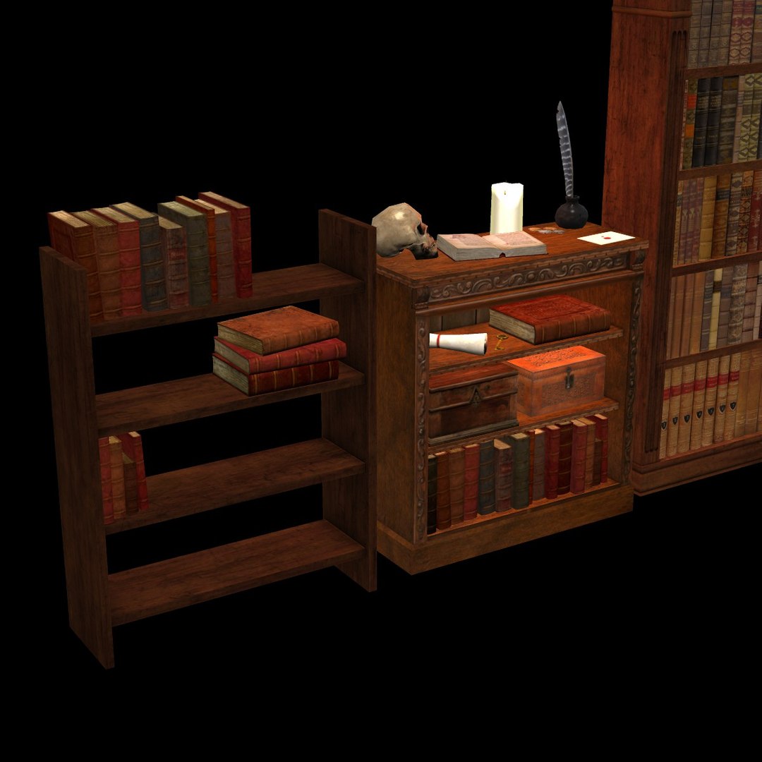 Huge Library Set 3d Model