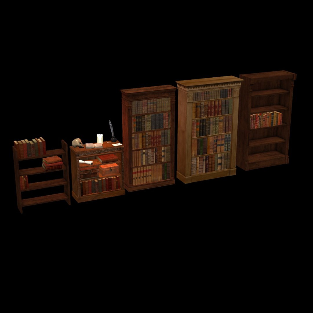 Huge Library Set 3d Model