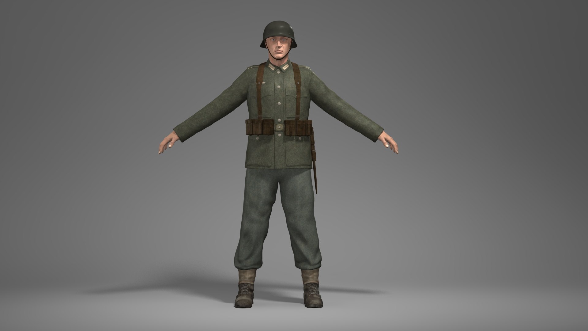 3d wwii german soldier