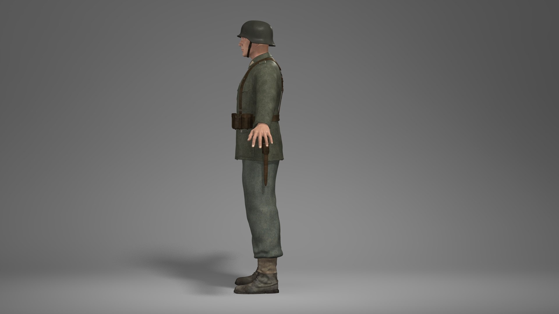 3d wwii german soldier