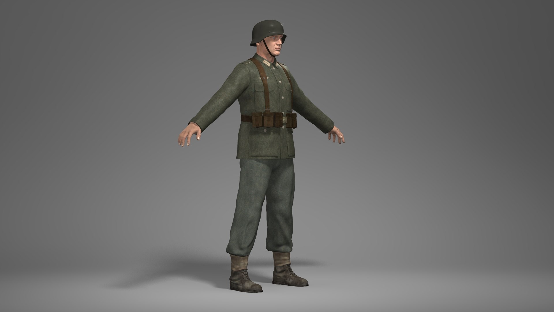 3d wwii german soldier