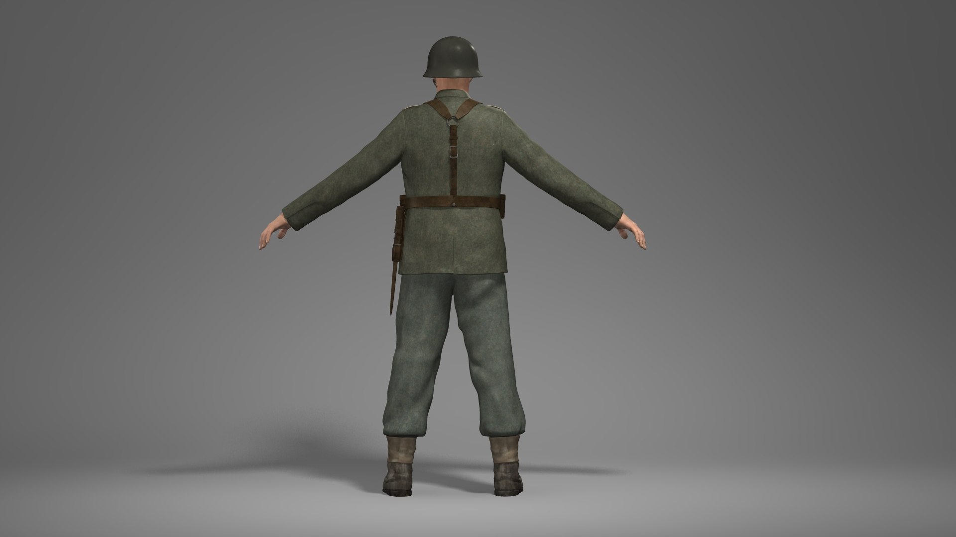 3d wwii german soldier