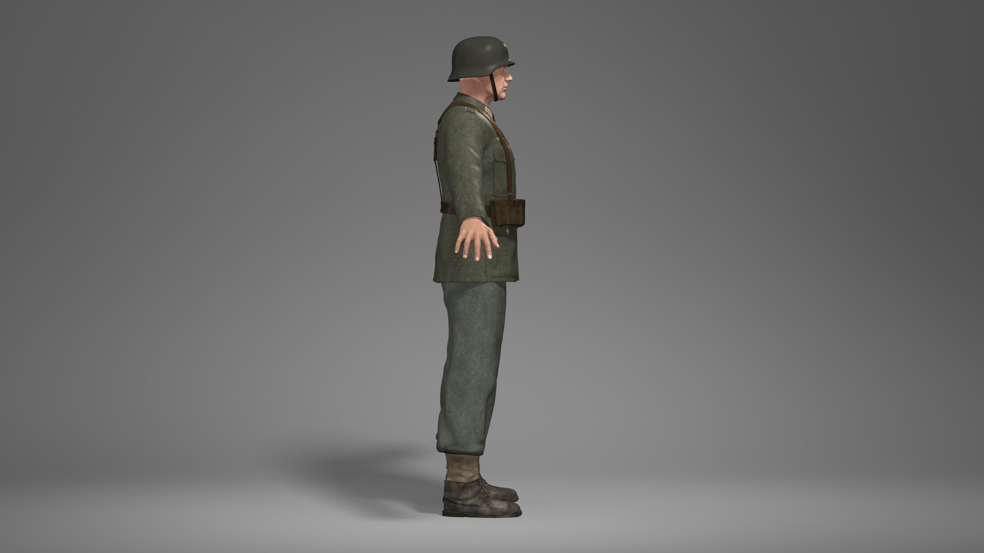 3d wwii german soldier