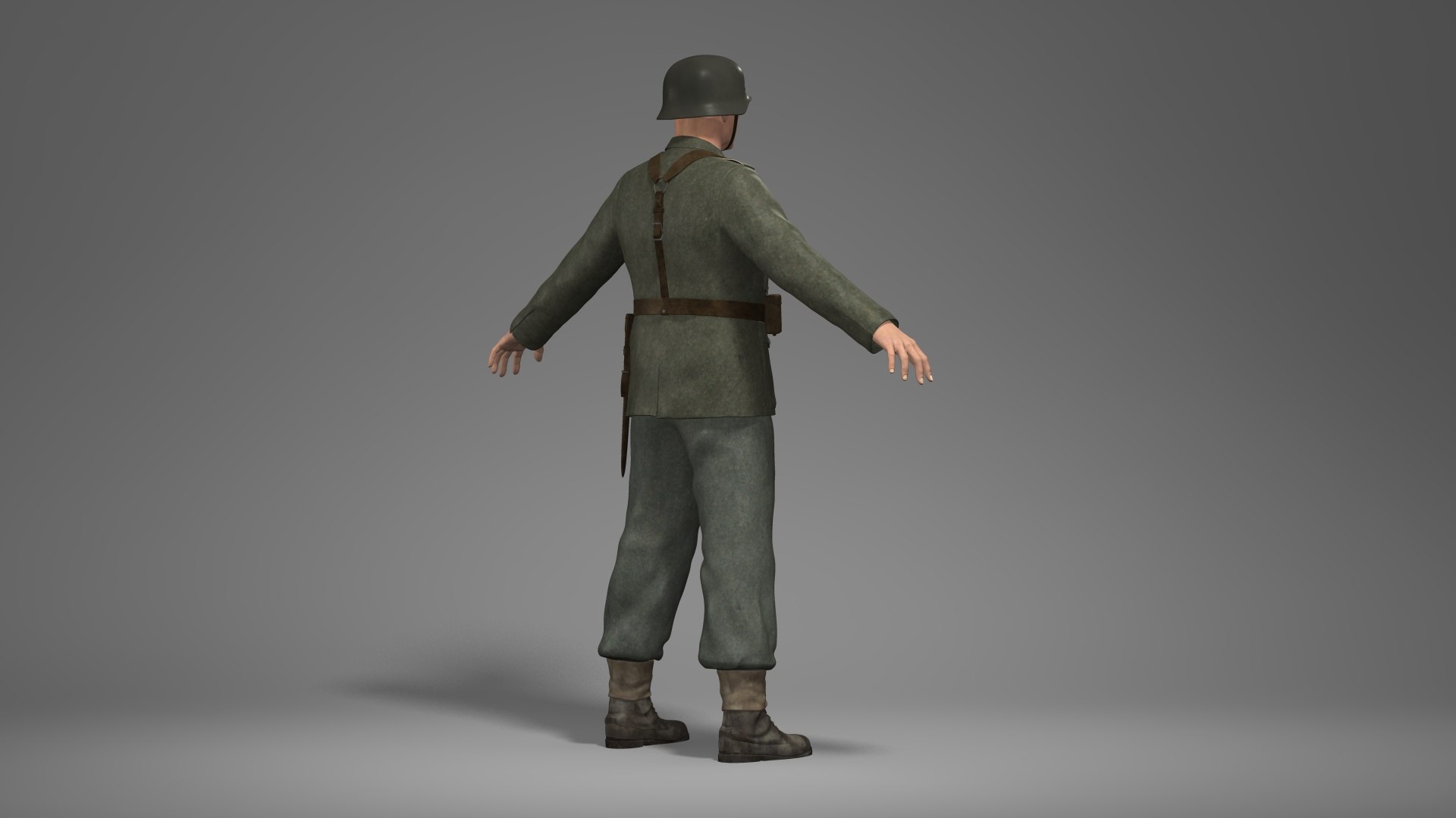 3d wwii german soldier