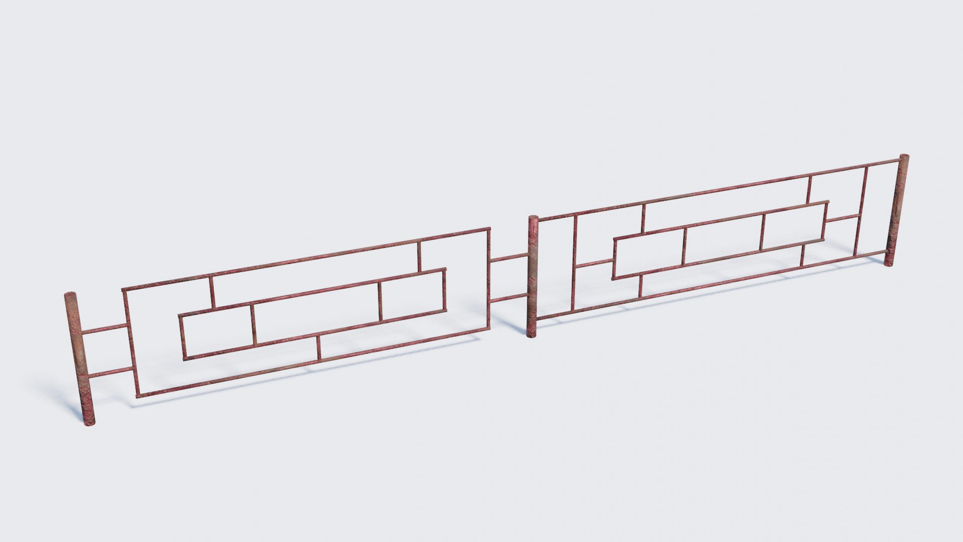 3D Model Old Rusty Fence - TurboSquid 1808762