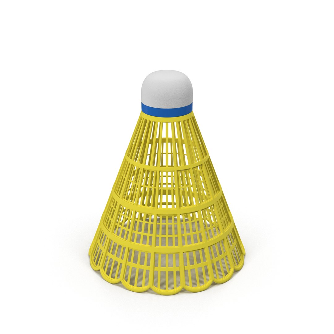 3D yellow shuttlecock model - TurboSquid 1232786