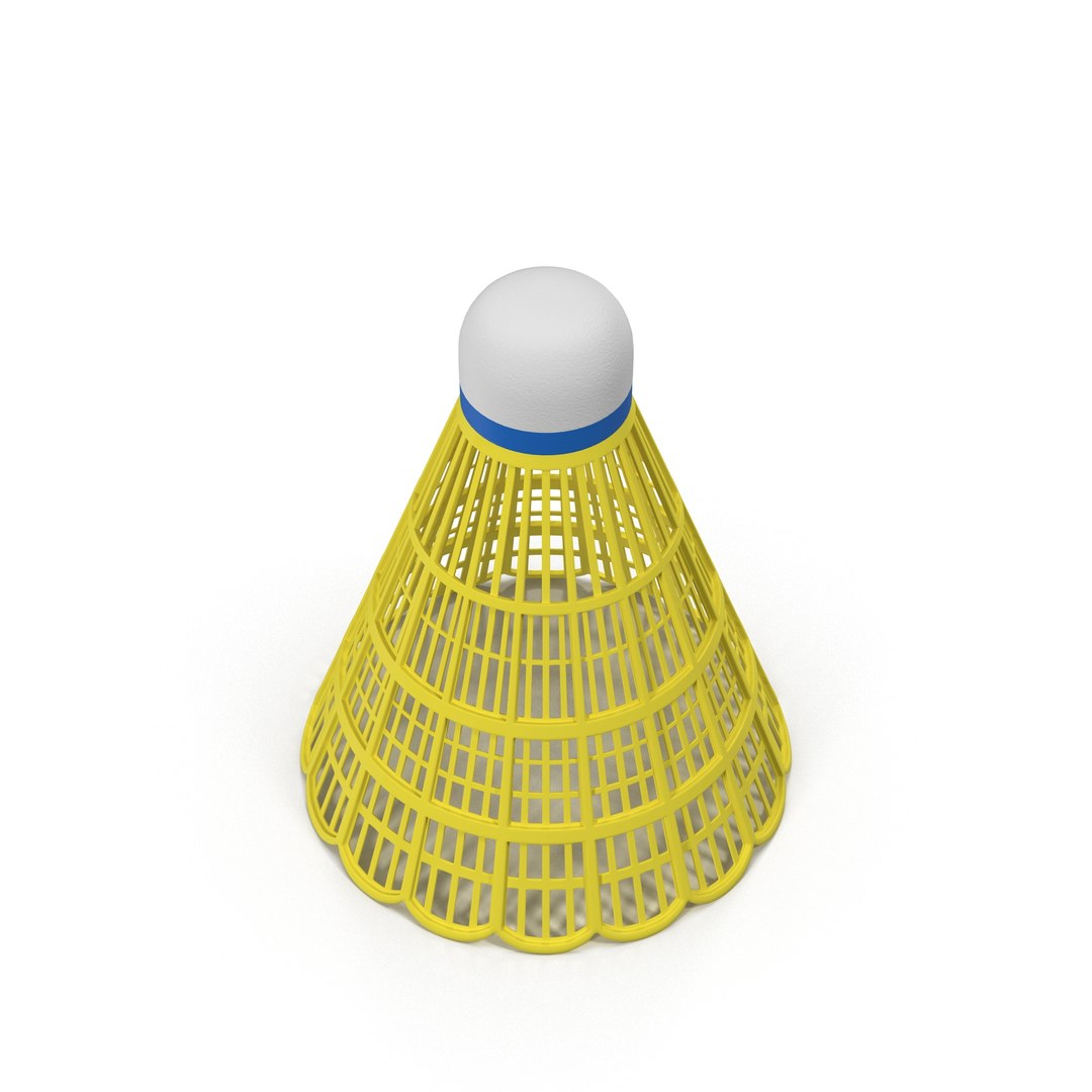 3D yellow shuttlecock model - TurboSquid 1232786