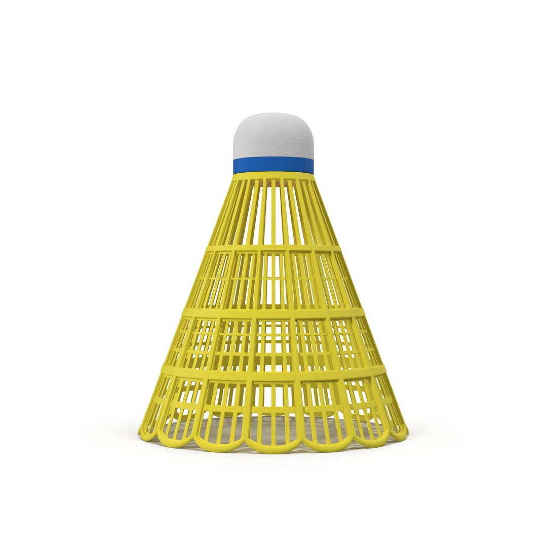 3D yellow shuttlecock model - TurboSquid 1232786