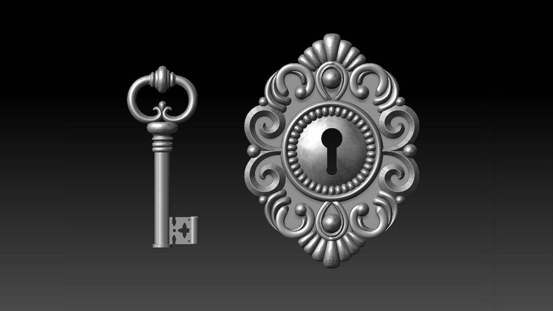 KEY AND KEYHOLE 3D - TurboSquid 2063759