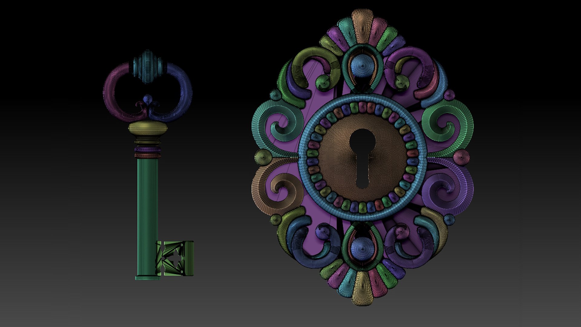 KEY AND KEYHOLE 3D - TurboSquid 2063759