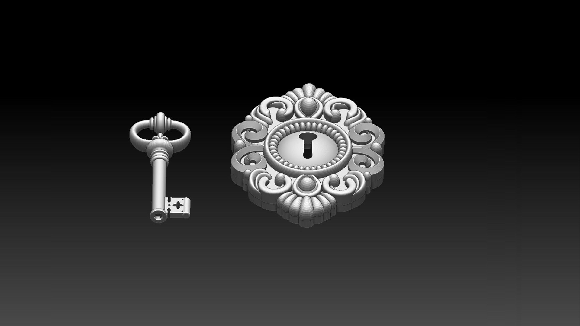 KEY AND KEYHOLE 3D - TurboSquid 2063759