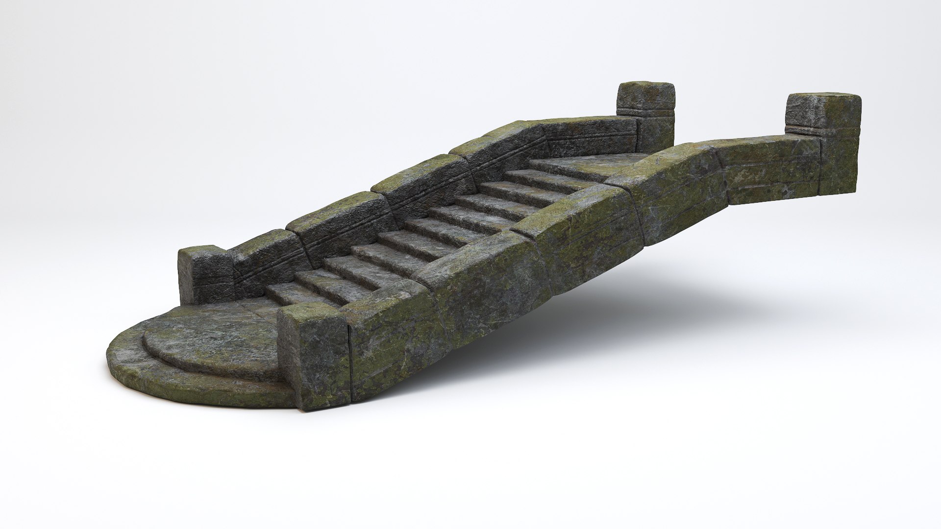 Stone steps v2 model - TurboSquid 1587366