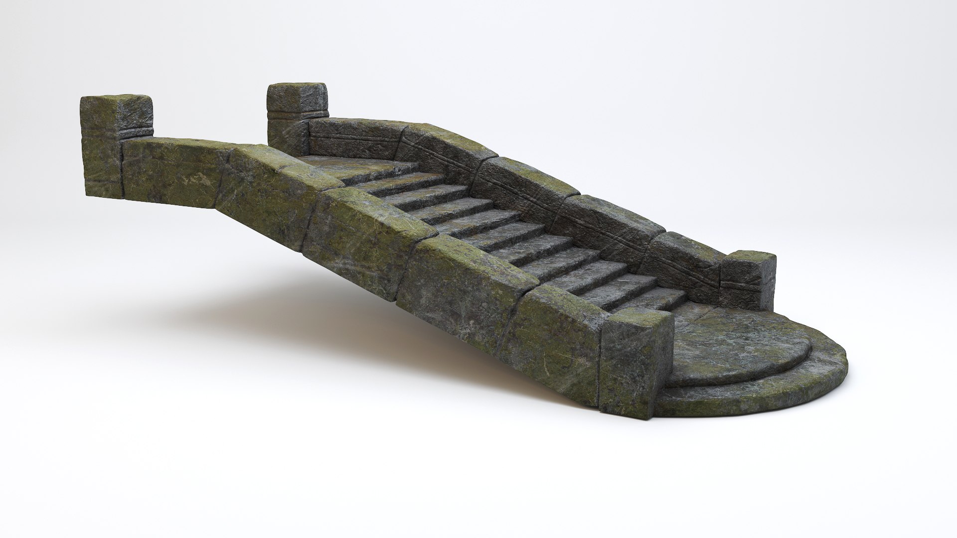 Stone steps v2 model - TurboSquid 1587366