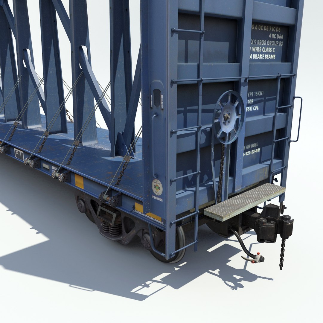 3ds Max Railway Centerbeam Flat Car