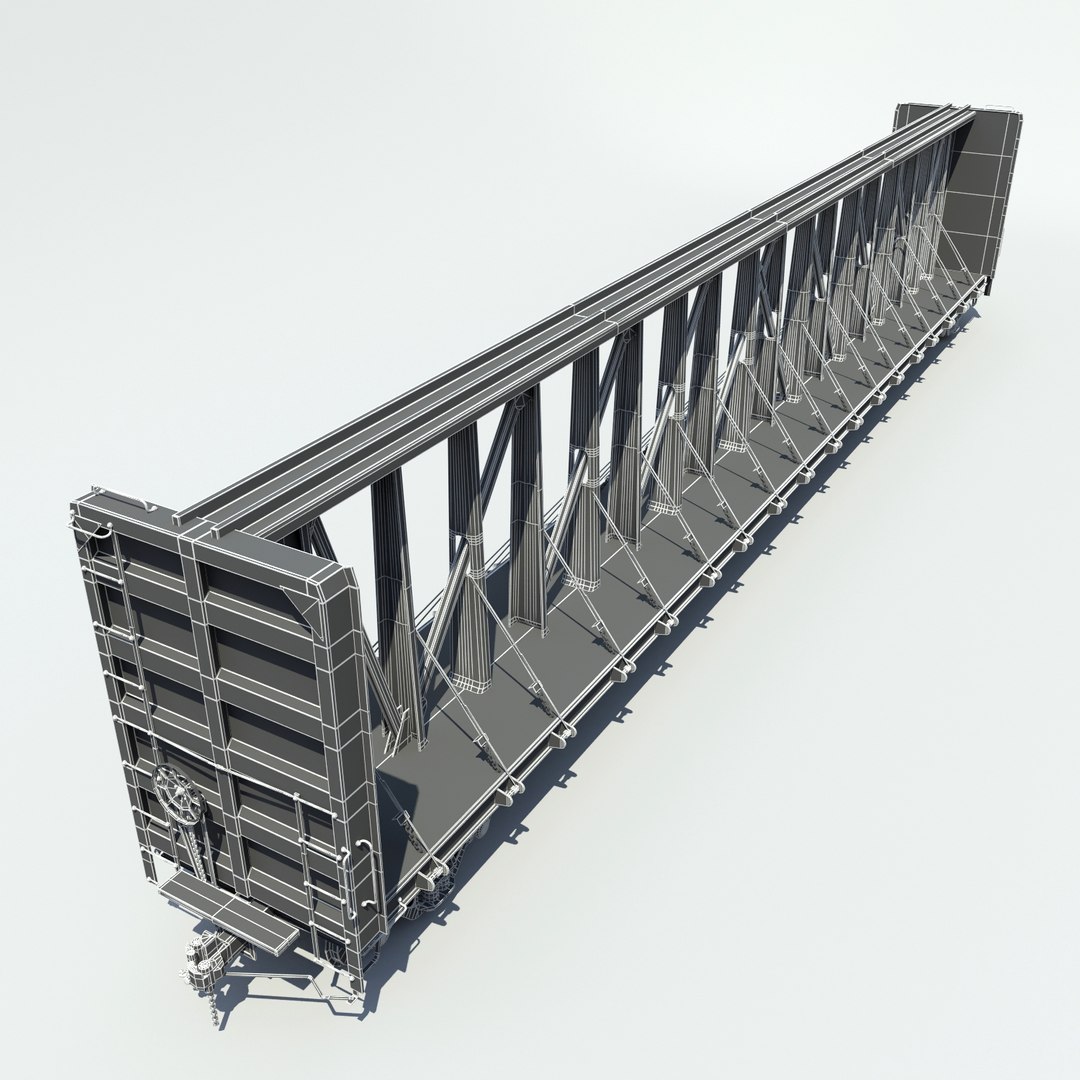3ds Max Railway Centerbeam Flat Car