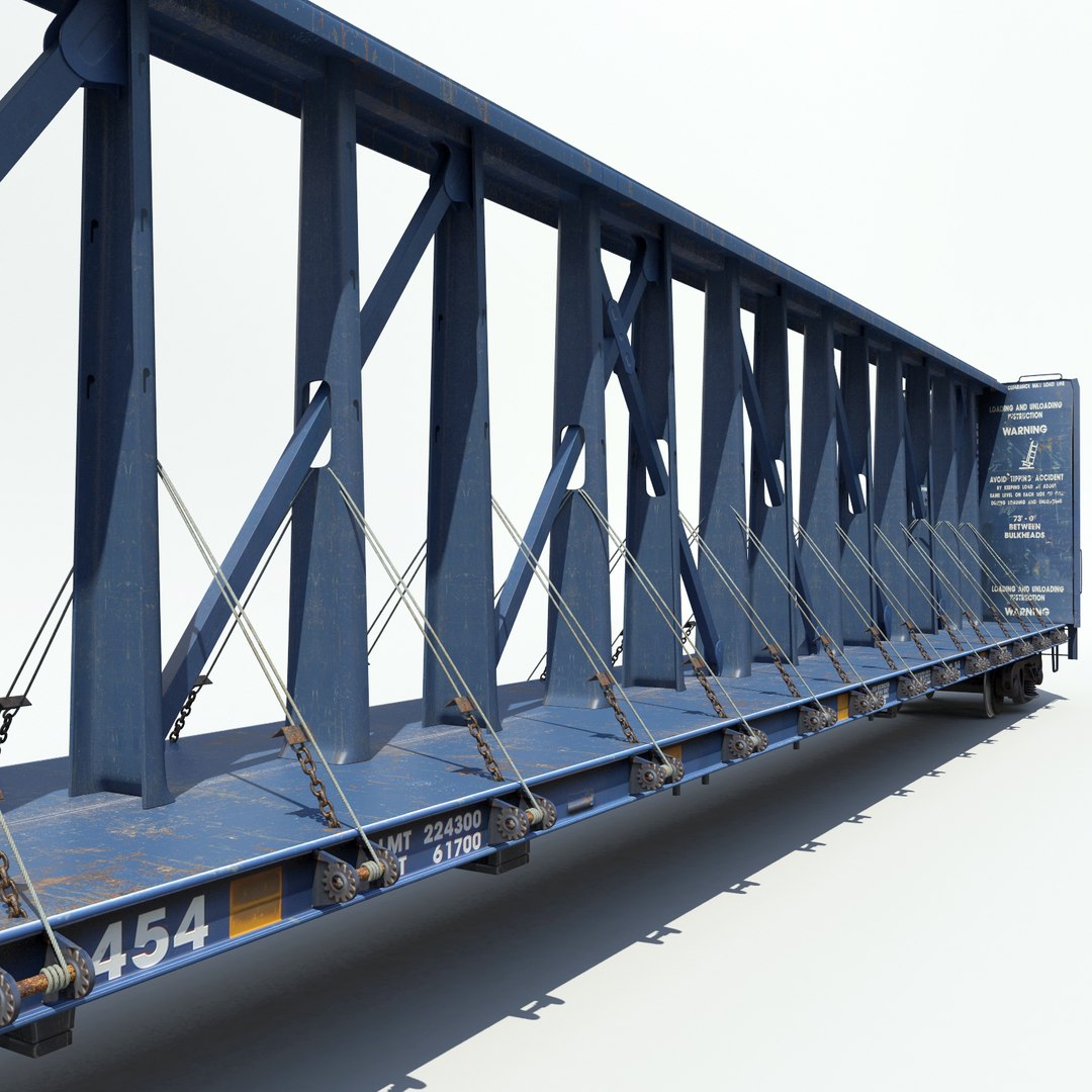 3ds Max Railway Centerbeam Flat Car